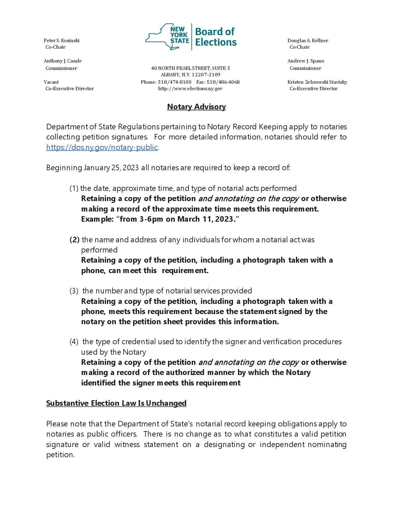 Running for Office/Petition Numbers – Putnam County Board of Elections