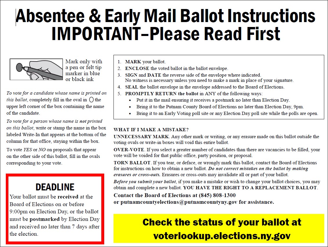 Request a Ballot – Putnam County Board of Elections