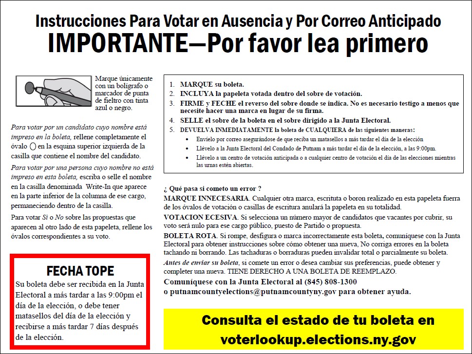 Early Mail & Absentee Voting – Putnam County Board of Elections